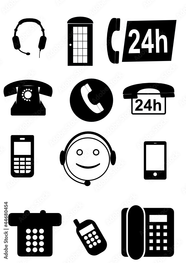 Telefonsymbole Stock-Vektorgrafik | Adobe Stock