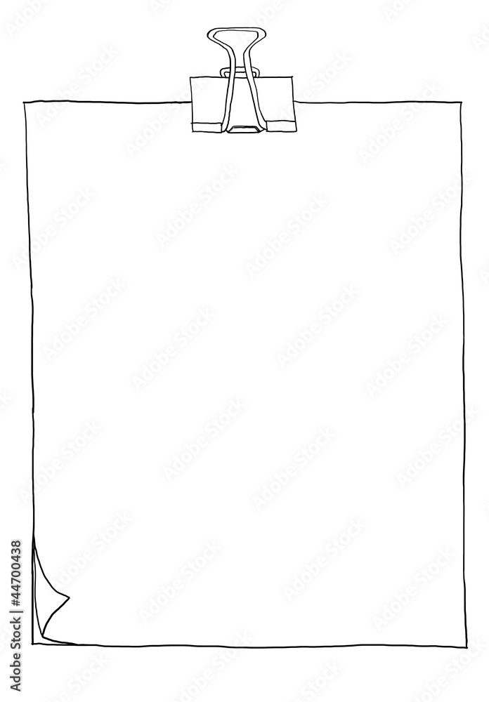 Paper folding with binder clip line art Stock Photo | Adobe Stock