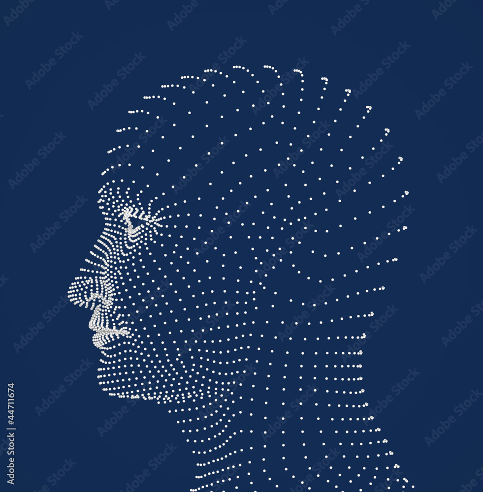 Human head dots model Stock-Illustration | Adobe Stock