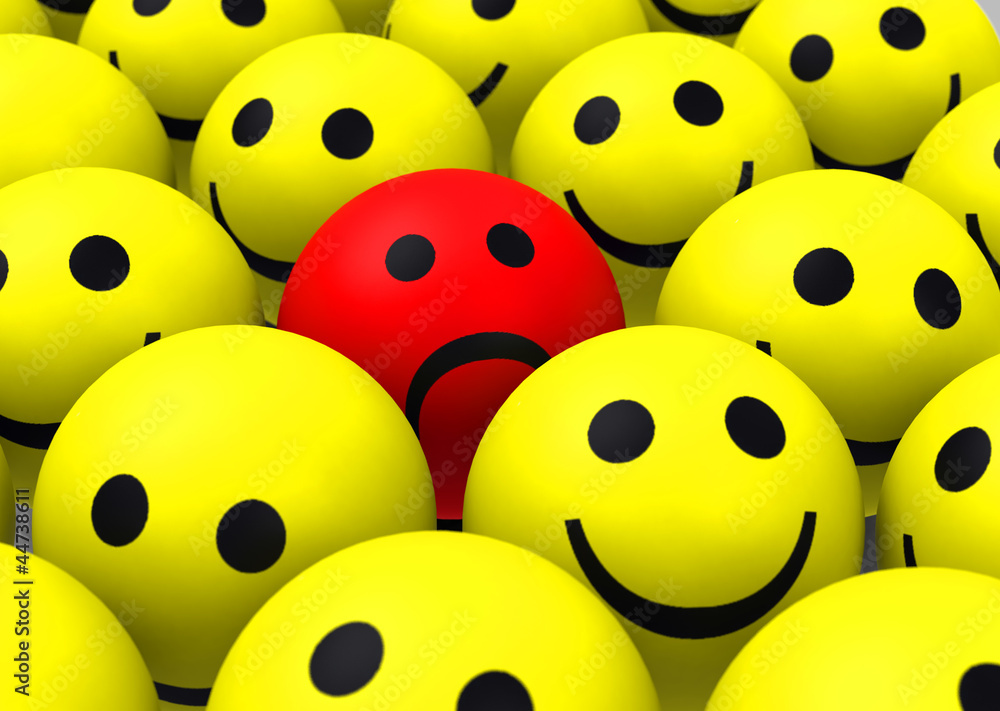 Der rote Smiley Stock-Illustration | Adobe Stock