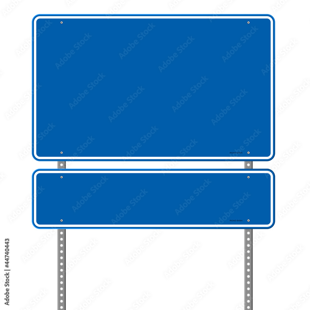Blank Blue Road Sign Stock Vector | Adobe Stock