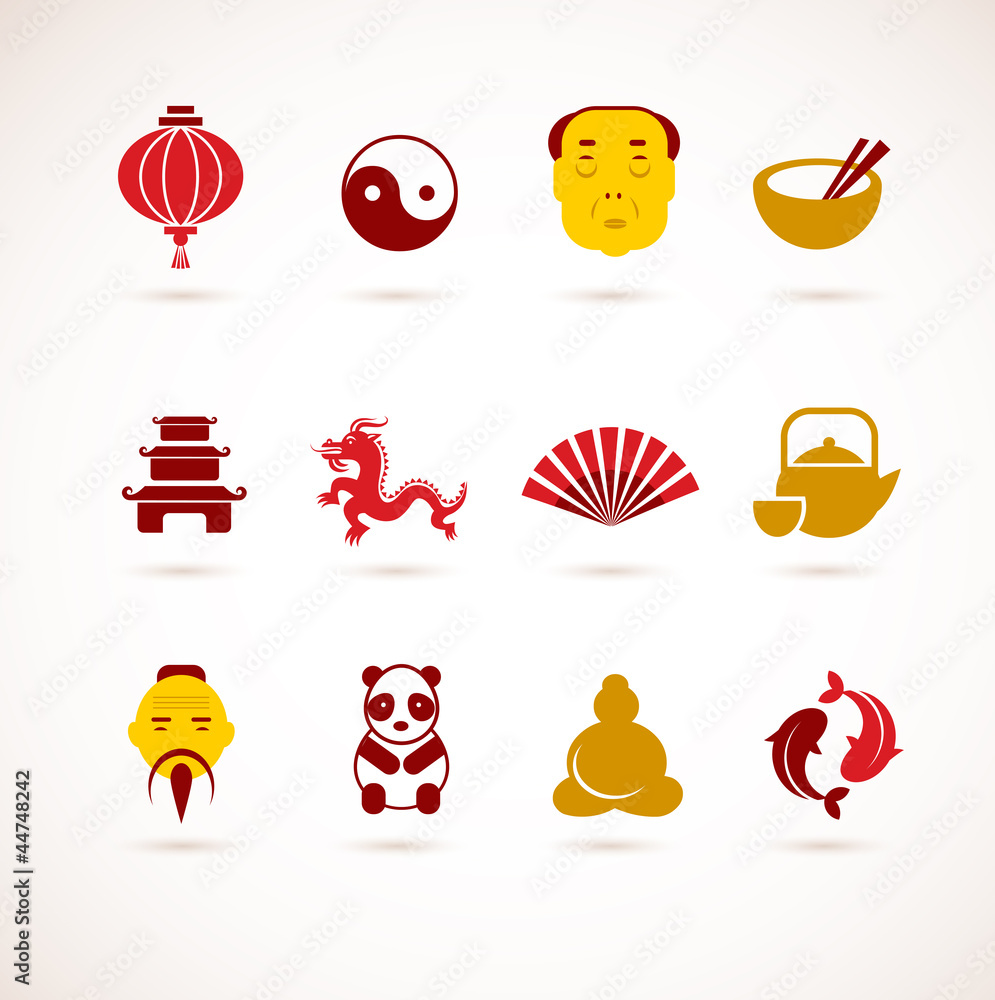 collection of China icons Stock Vector | Adobe Stock