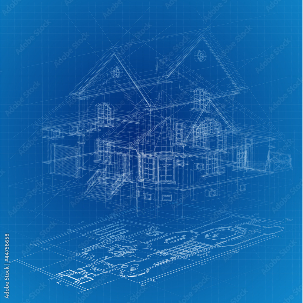 Urban Blueprint (vector). Architectural background Stock Vector | Adobe ...