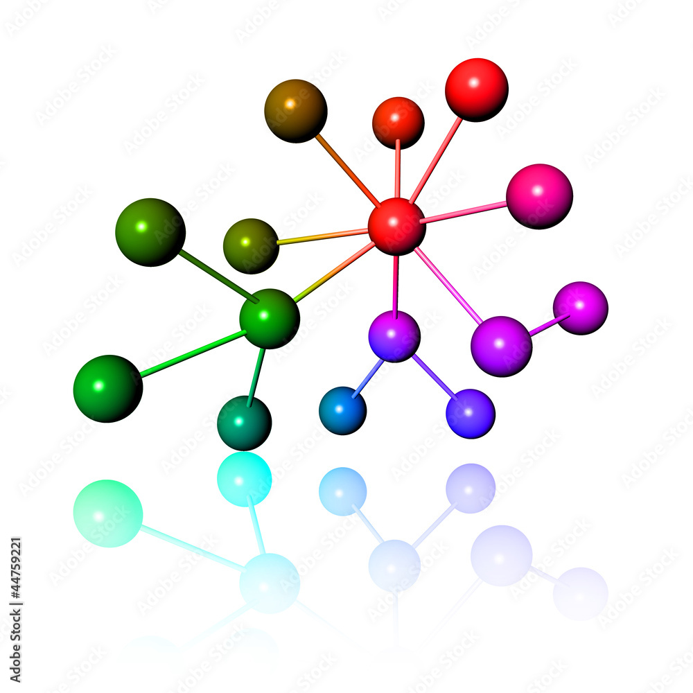 Molecular Structure Rainbow Colors-Molecole Atomi Arcobaleno-3D ...