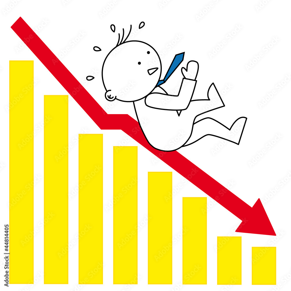 hombre descendiendo por una gráfica vector de Stock | Adobe Stock