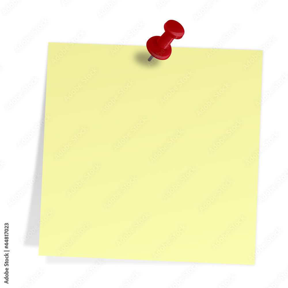 Notizzettel mit Pin Stock-Vektorgrafik | Adobe Stock