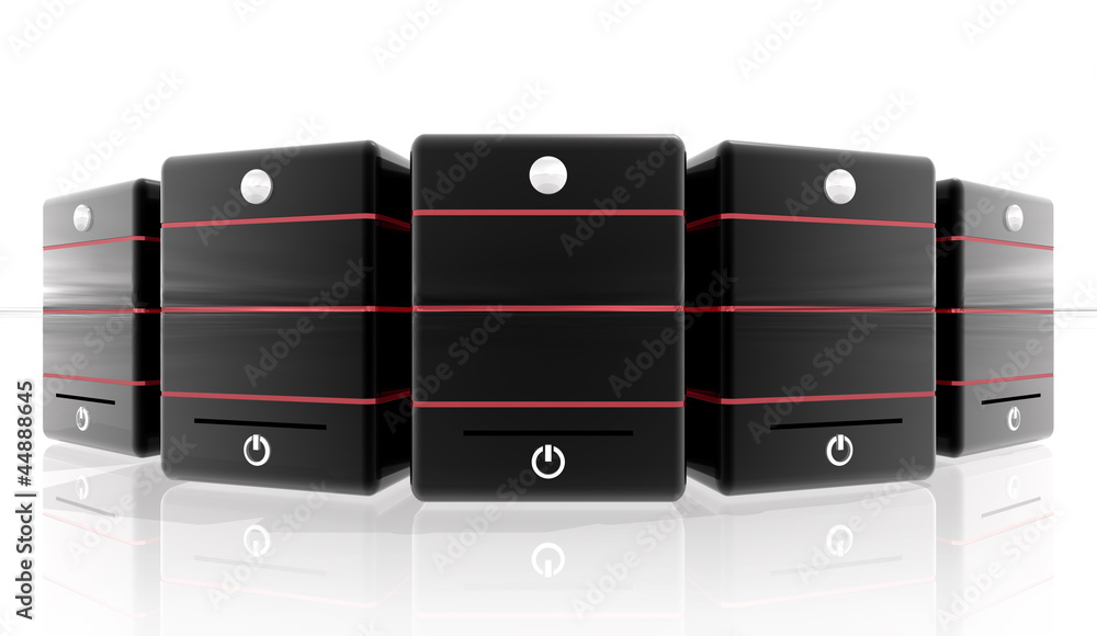 Server with red lines on white background Stock Illustration | Adobe Stock