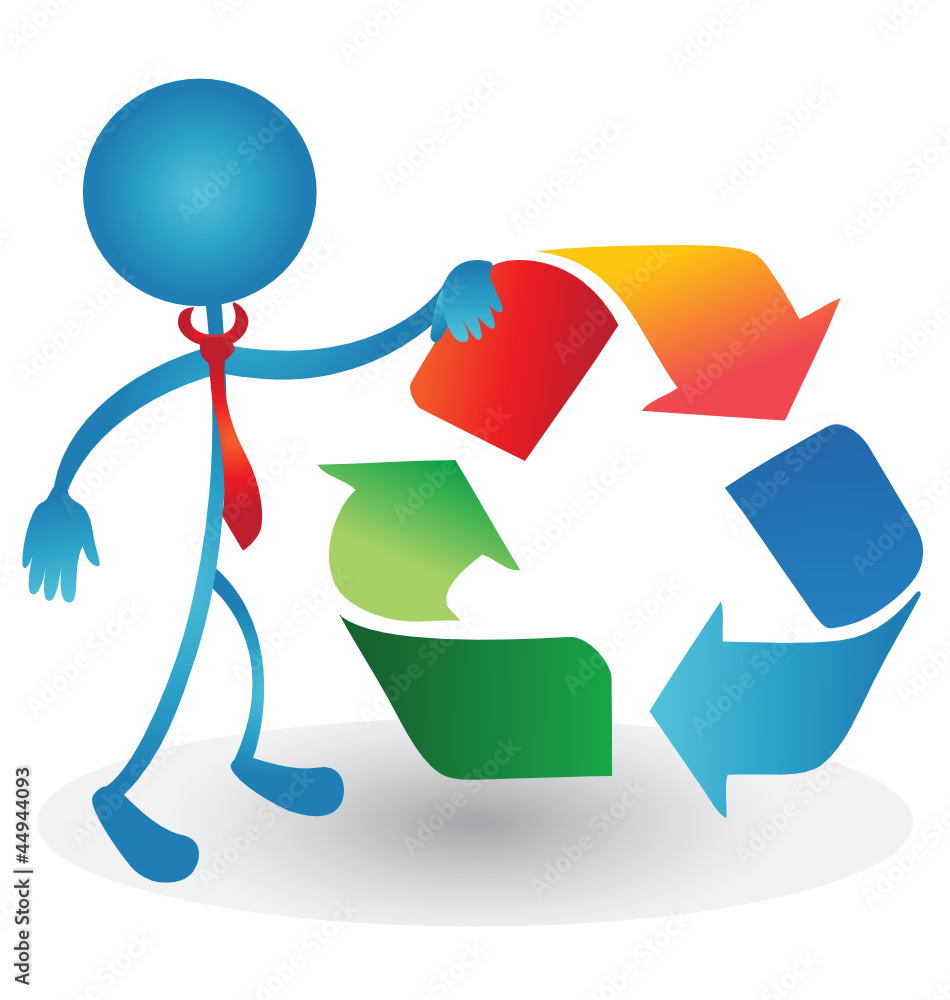 People with a recycling symbol logo vector Stock Vector | Adobe Stock