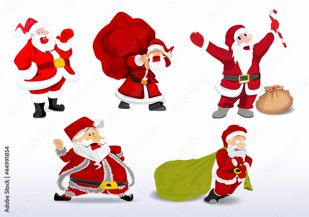 Cartoon Santa Vector Illustration Stock Vector | Adobe Stock