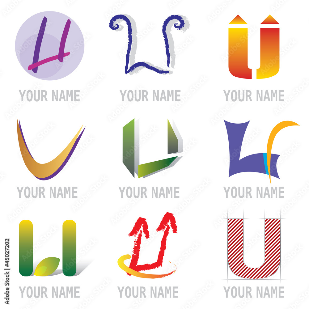 Vecteur Stock Ensemble d'Icones Lettre U pour Design Logos | Adobe Stock