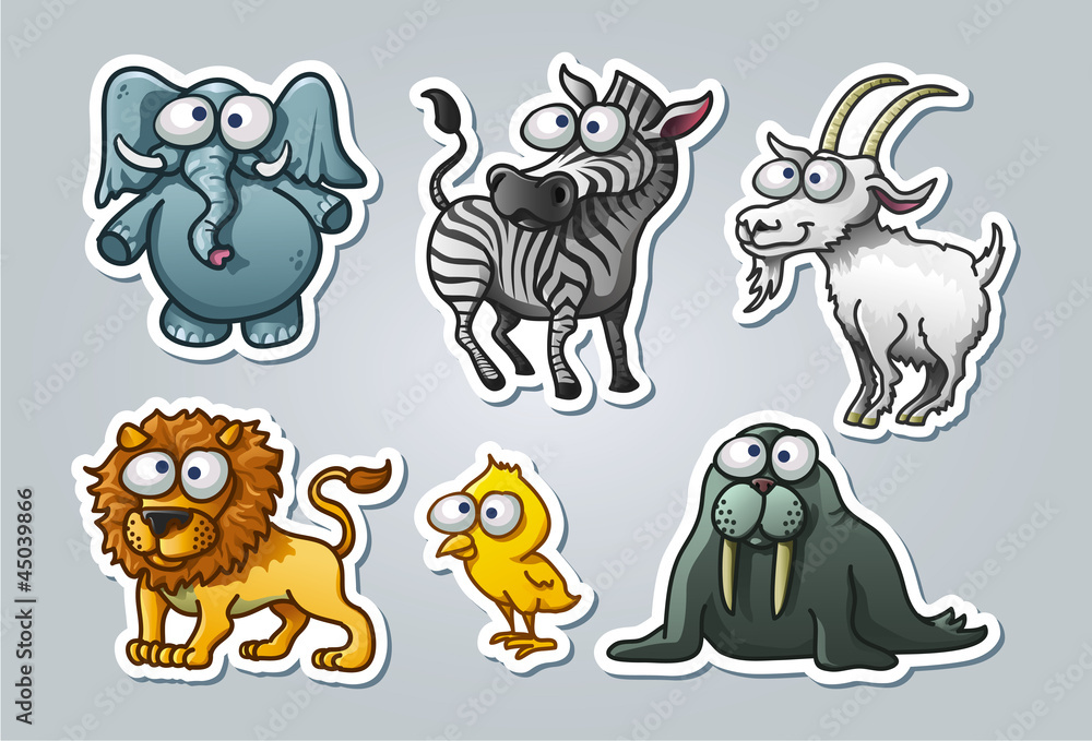 Cartoon animals Stock Vector | Adobe Stock