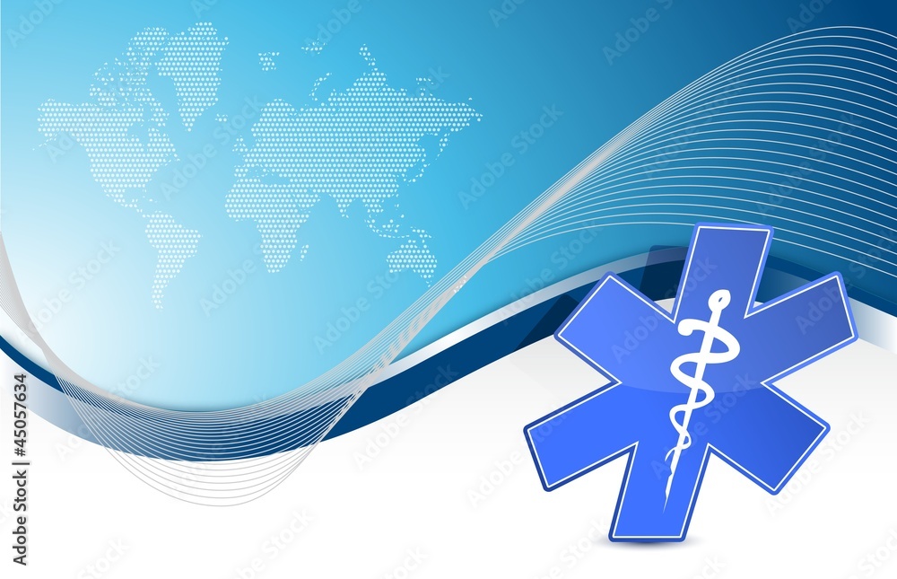 Medical symbol blue wave background illustration Stock Illustration ...