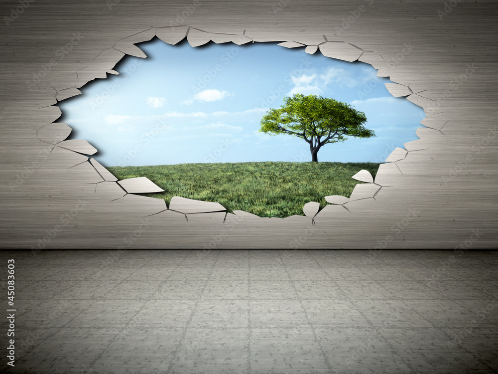 wall break Stock Illustration | Adobe Stock