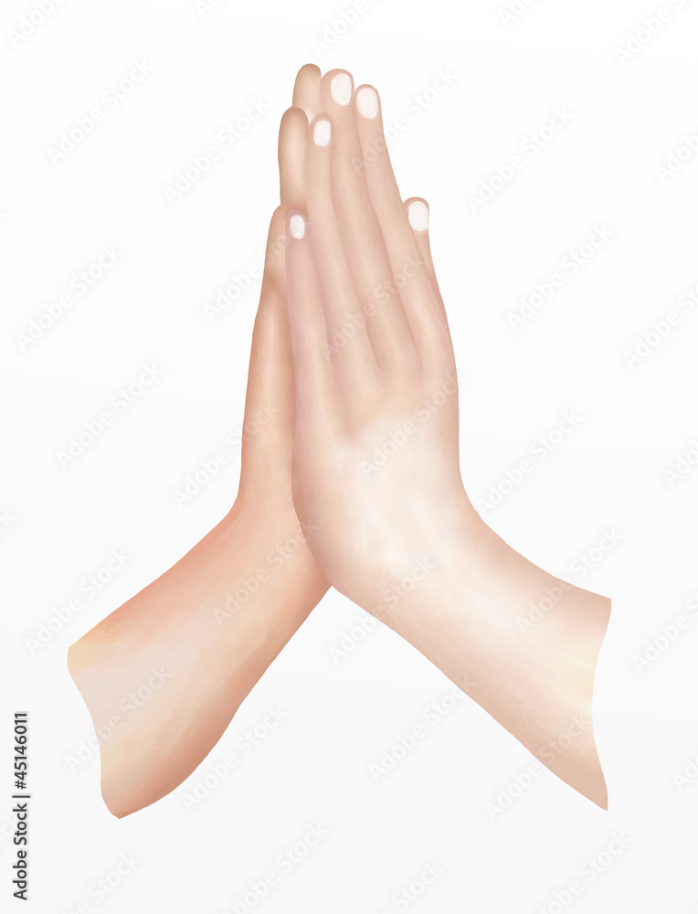 Two Hands Pressed Together in Prayer Position or namaste pose Stock ...