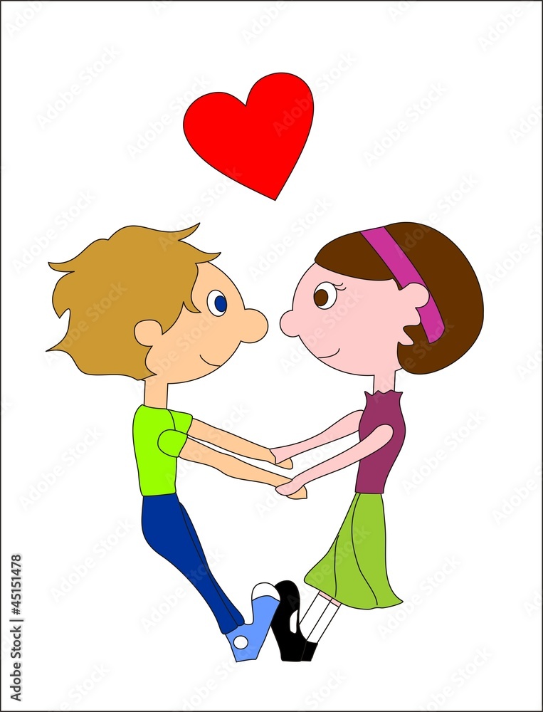 jóvenes enamorados vector de Stock | Adobe Stock