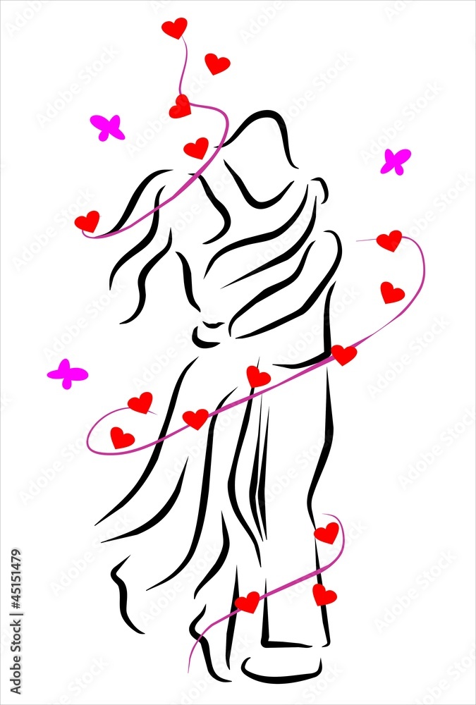 pareja de enamorados vector de Stock | Adobe Stock