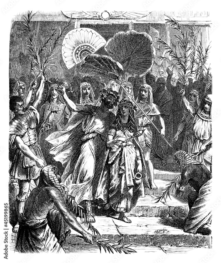 Cleopatra : as goddess Isis (with Osiris) Stock Illustration | Adobe Stock