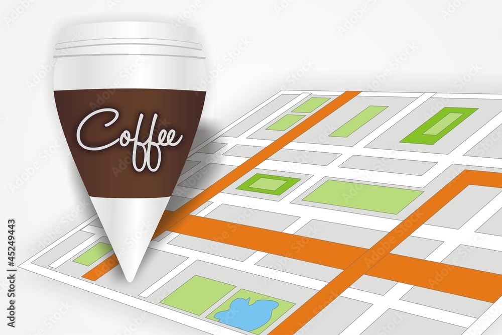 unique map pointer | map of coffee Stock Illustration | Adobe Stock