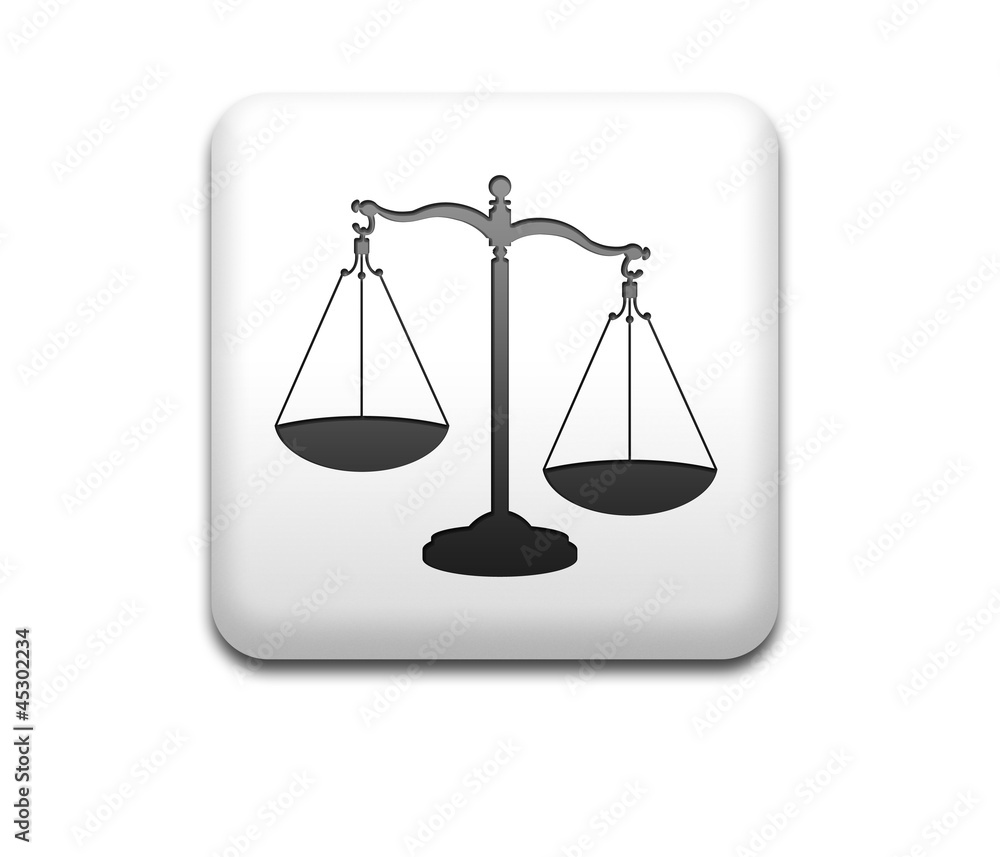 Boton cuadrado blanco balanza inclinada ilustración de Stock | Adobe Stock