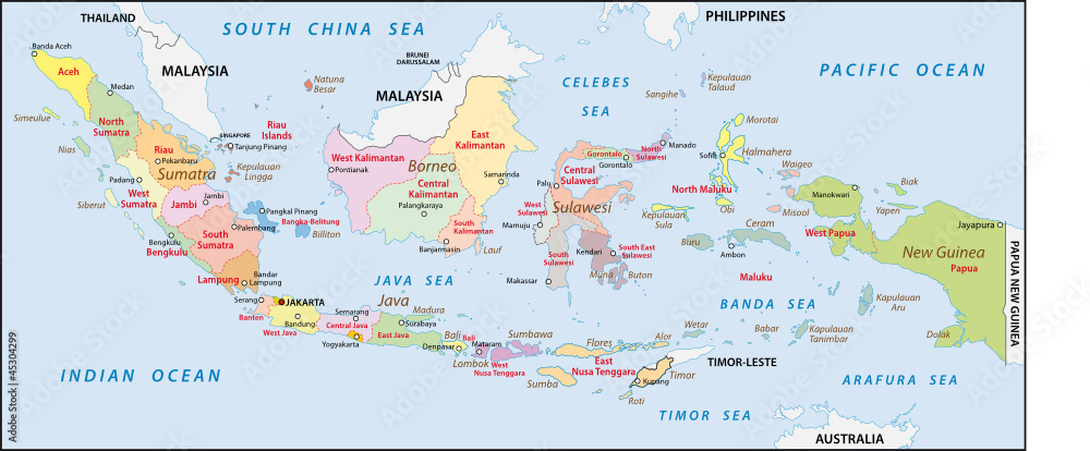 Fototapeta mapa świata dla dzieci Provinces of Indonesia | Fototapety ...