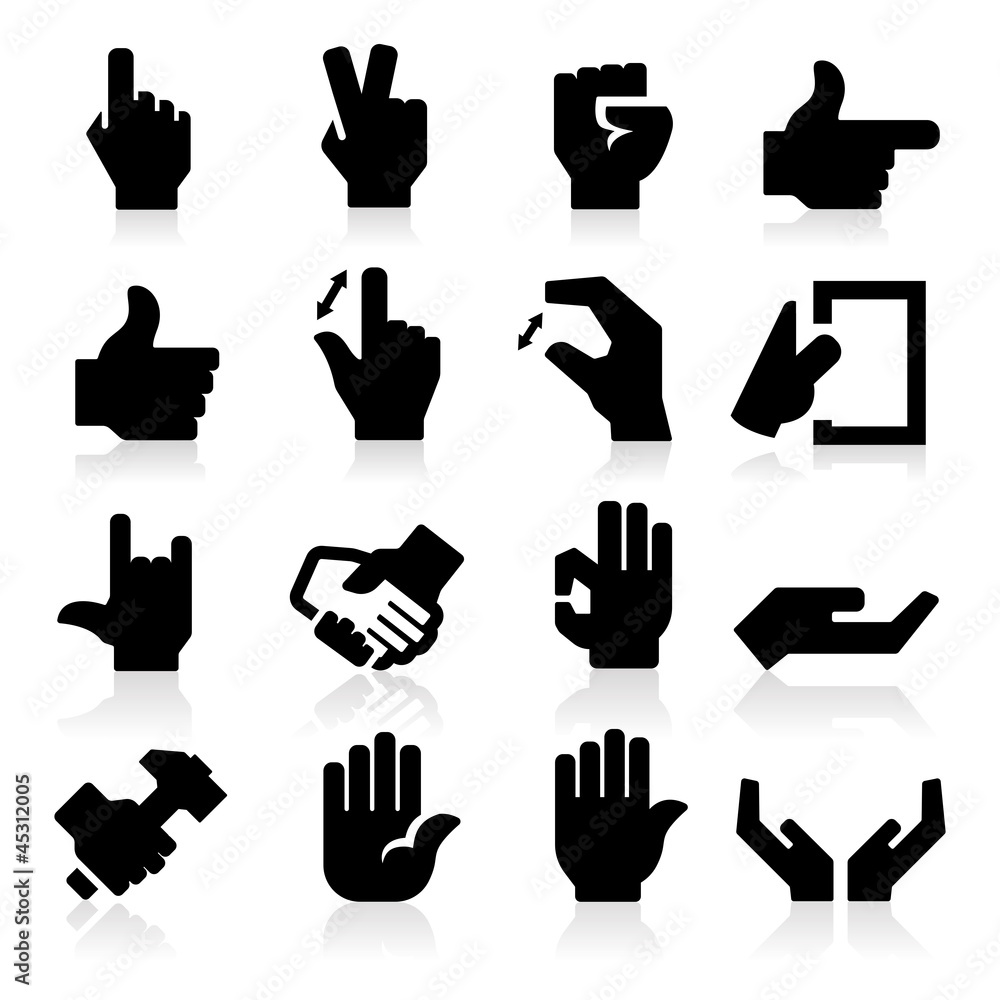 Hands icons Stock-Vektorgrafik | Adobe Stock