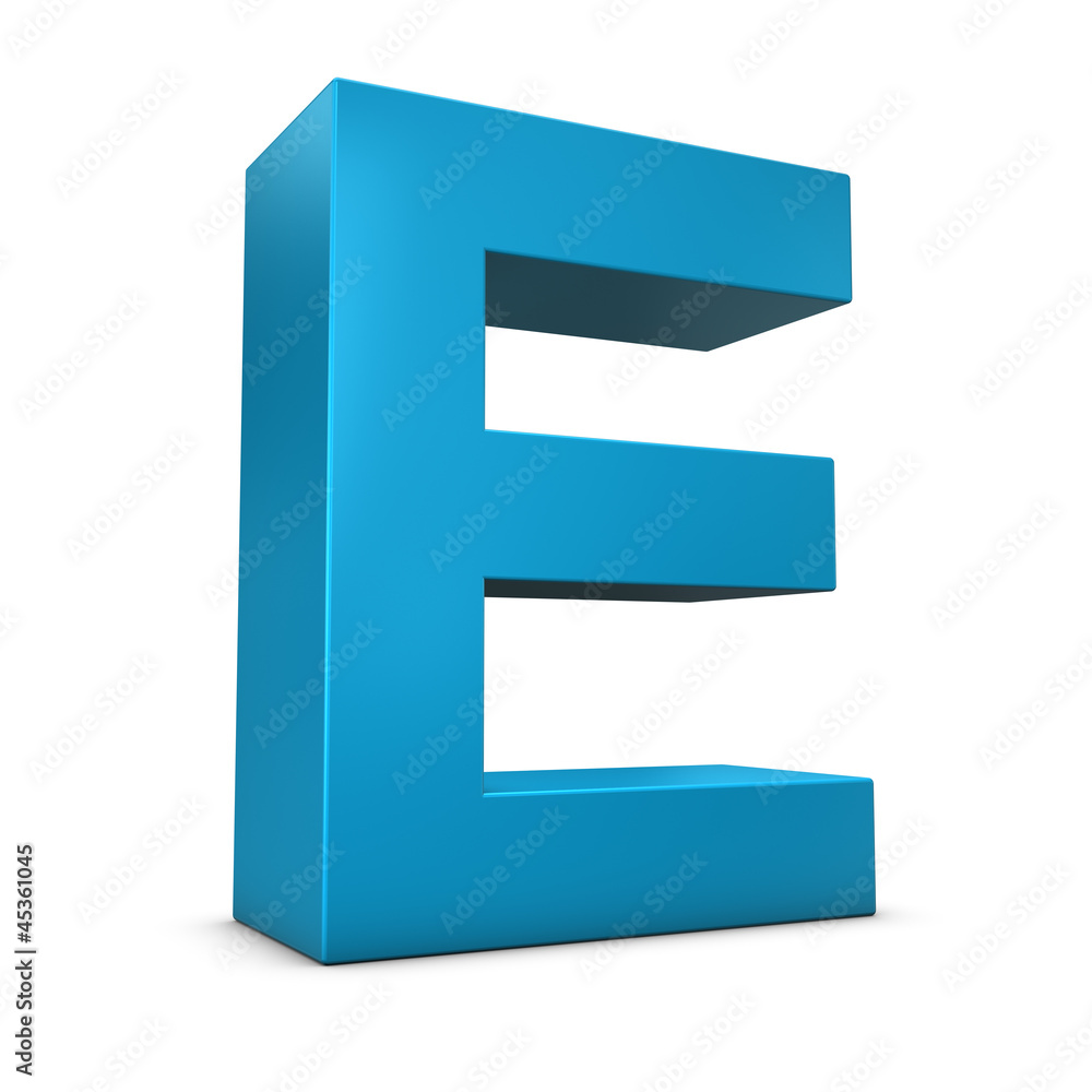 Letter E 3d render illustration isolated Stock Illustration | Adobe Stock