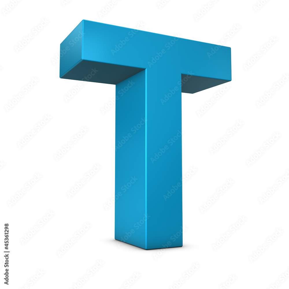 Letter T 3d render illustration isolated Stock Illustration | Adobe Stock
