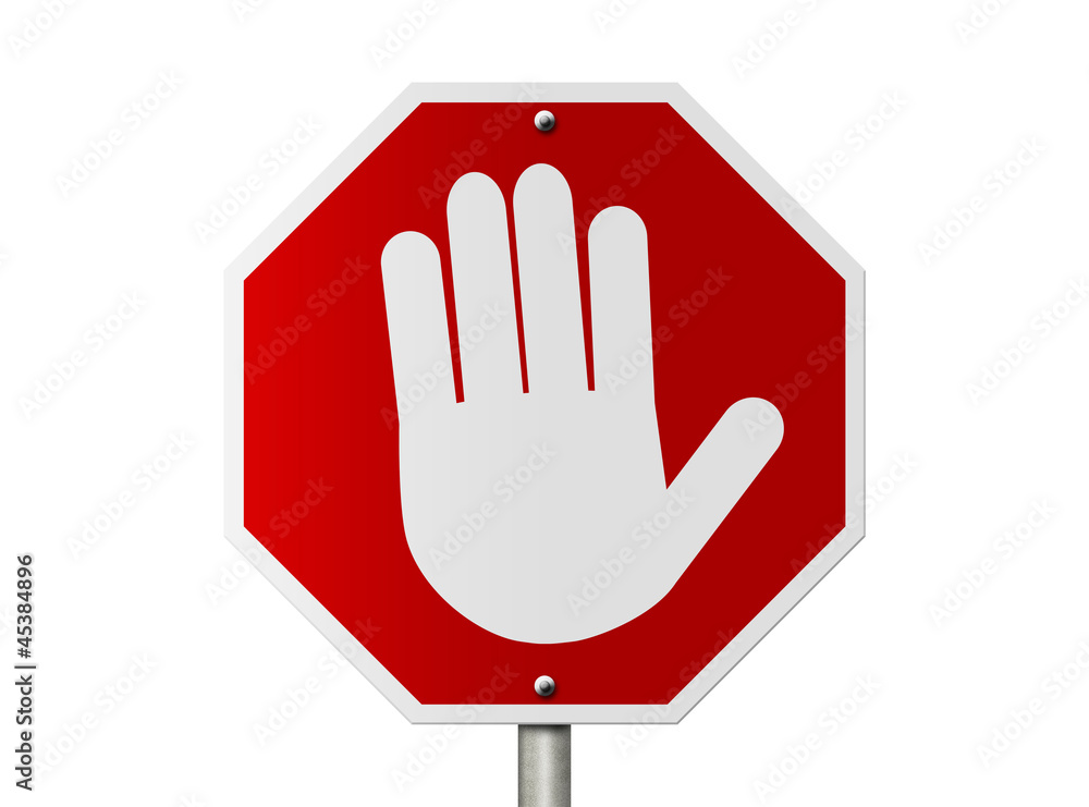 Stop Sign with hand symbol Stock Photo | Adobe Stock