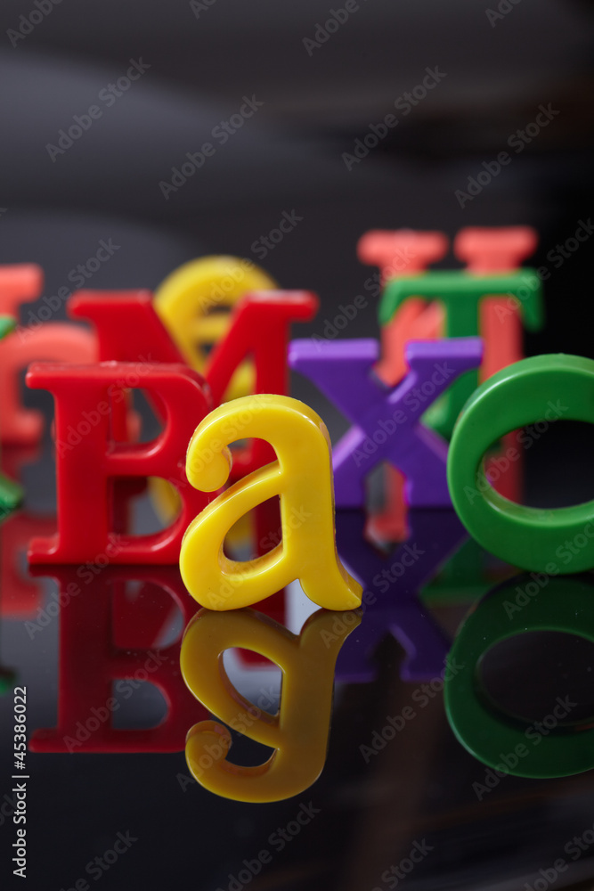 Plastic alphabet letters Stock Photo | Adobe Stock