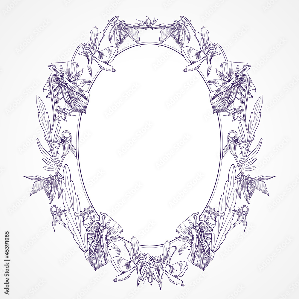 Antique Oval Frame Drawing