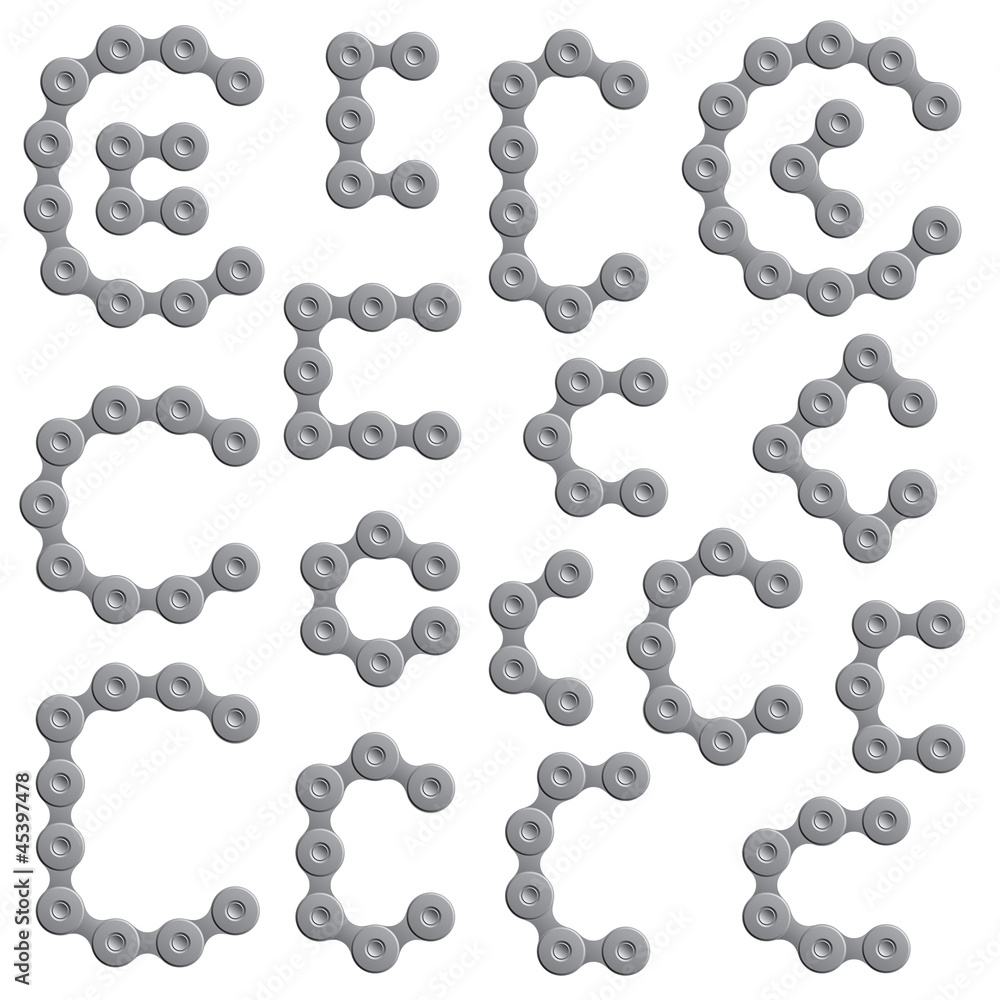 Abstract Letter C - Chain Sign Set Stock Vector | Adobe Stock