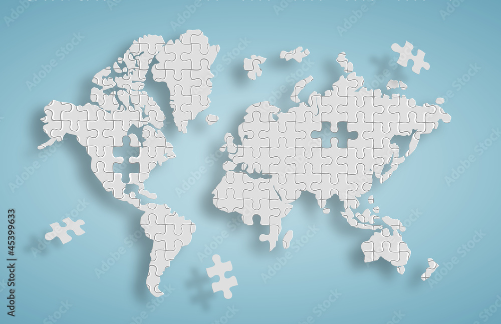 puzzles map Stock Illustration | Adobe Stock
