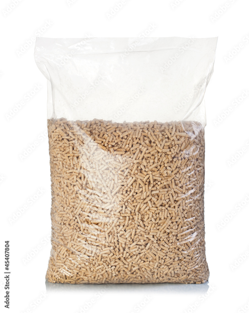 Pack of wood pellets Stock Photo | Adobe Stock