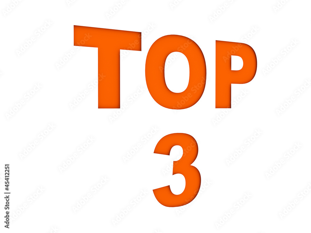 Top 3 word 3d render Stock Illustration | Adobe Stock