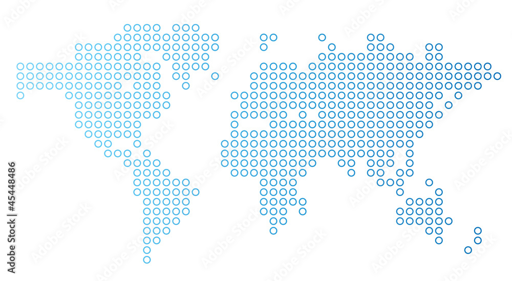 Dotted world map Stock Vector | Adobe Stock