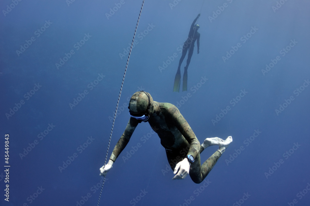 Poster Different stages of freediving training – Muurposter | Europosters