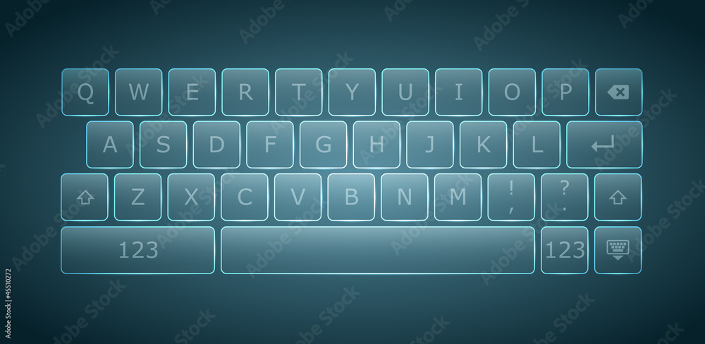 Virtual keyboard for touchscreen devices Stock Vector | Adobe Stock