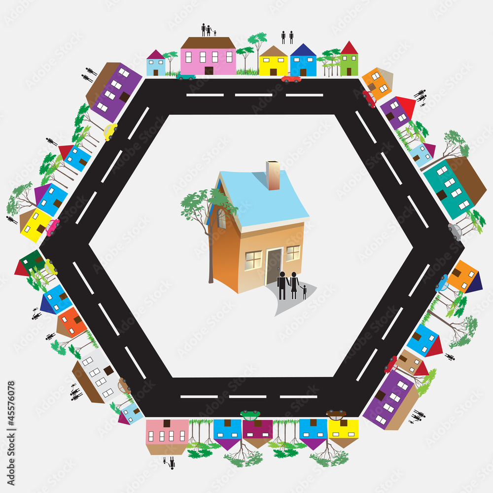 house in the city Stock Vector | Adobe Stock