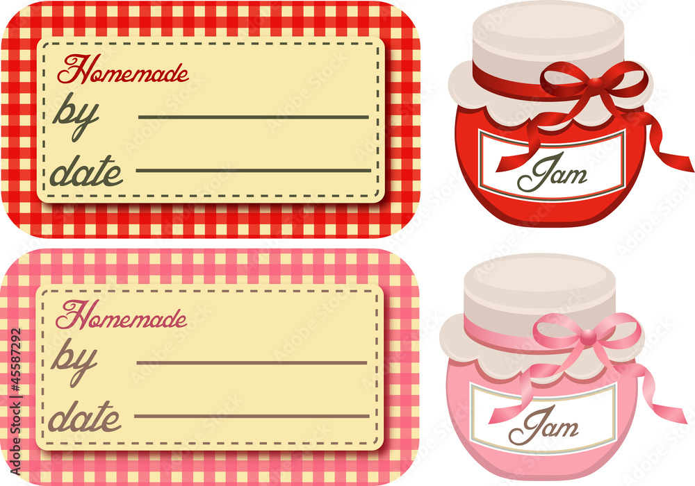 Homemade labels and Jam Stock Vector | Adobe Stock