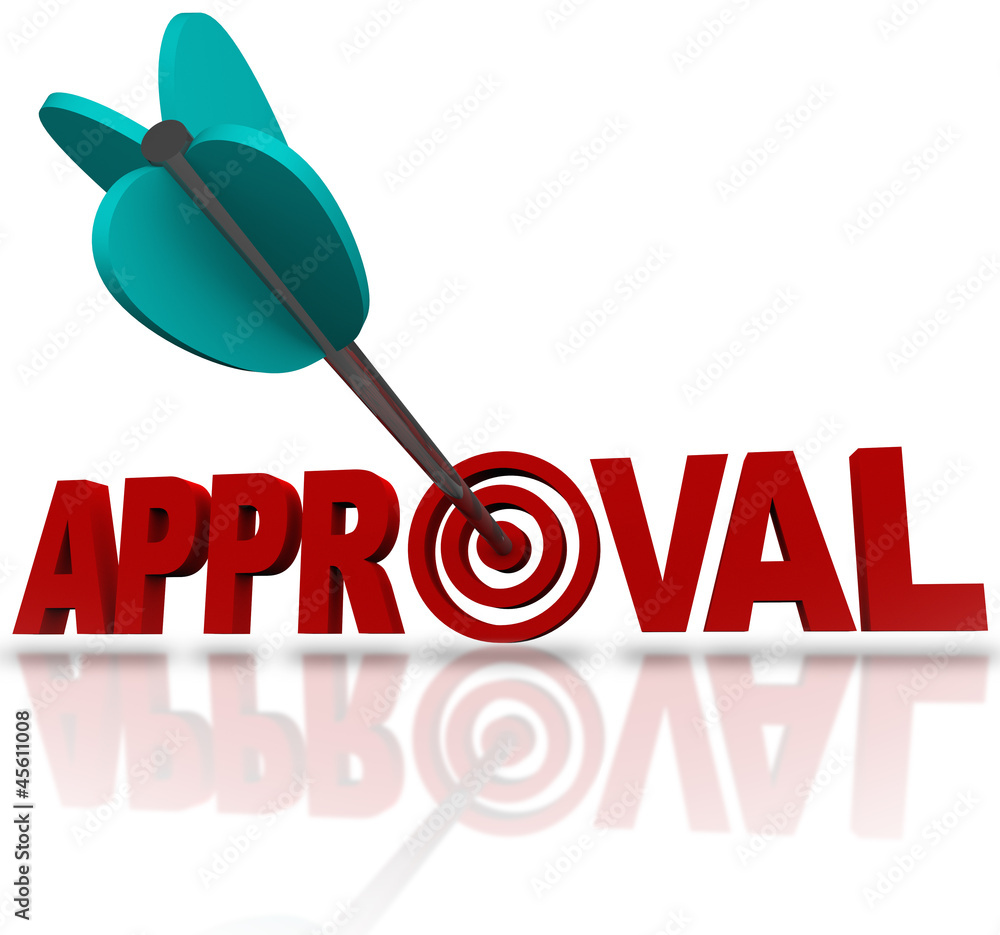 Approval Word Arrow Target Seeking Acceptance Good Reaction Stock ...