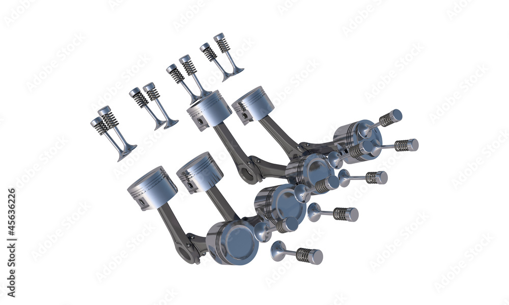 v8 kolben schema Stock-Illustration | Adobe Stock