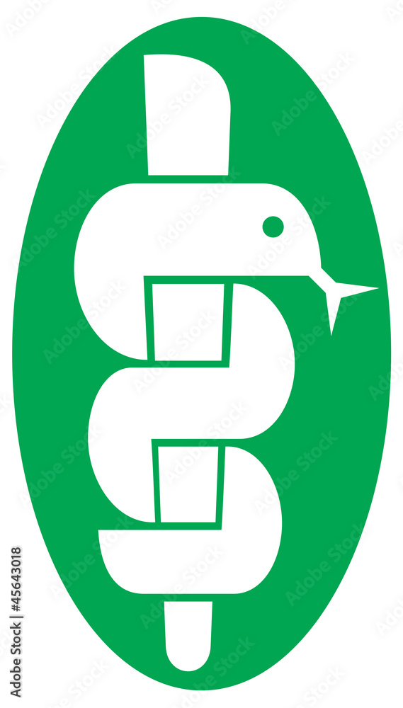 medical symbol caduceus snake with stick Stock Vector | Adobe Stock
