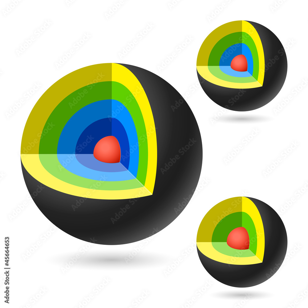 Cutaway sphere Stock Vector | Adobe Stock