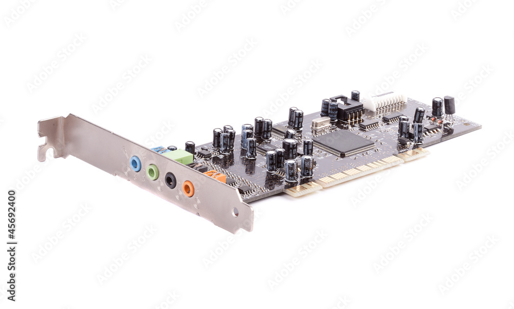 PC soundcard isolated on white background Stock Photo | Adobe Stock