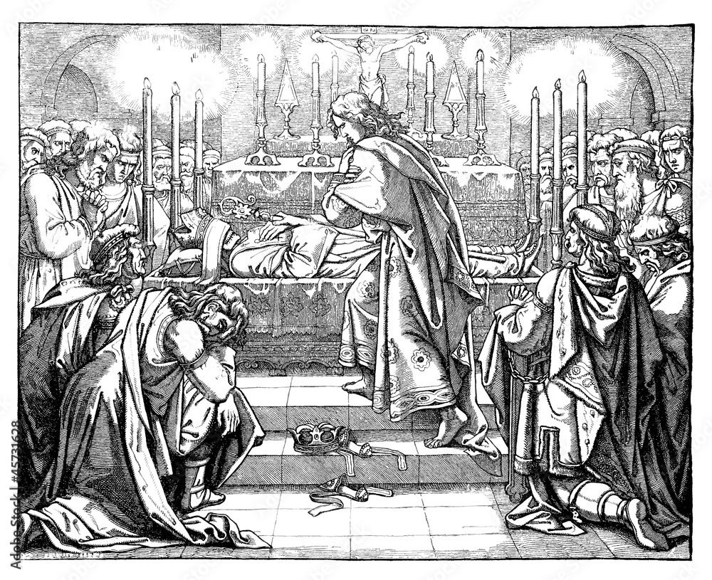 Medieval : Funerals scene - Relics Stock Illustration | Adobe Stock