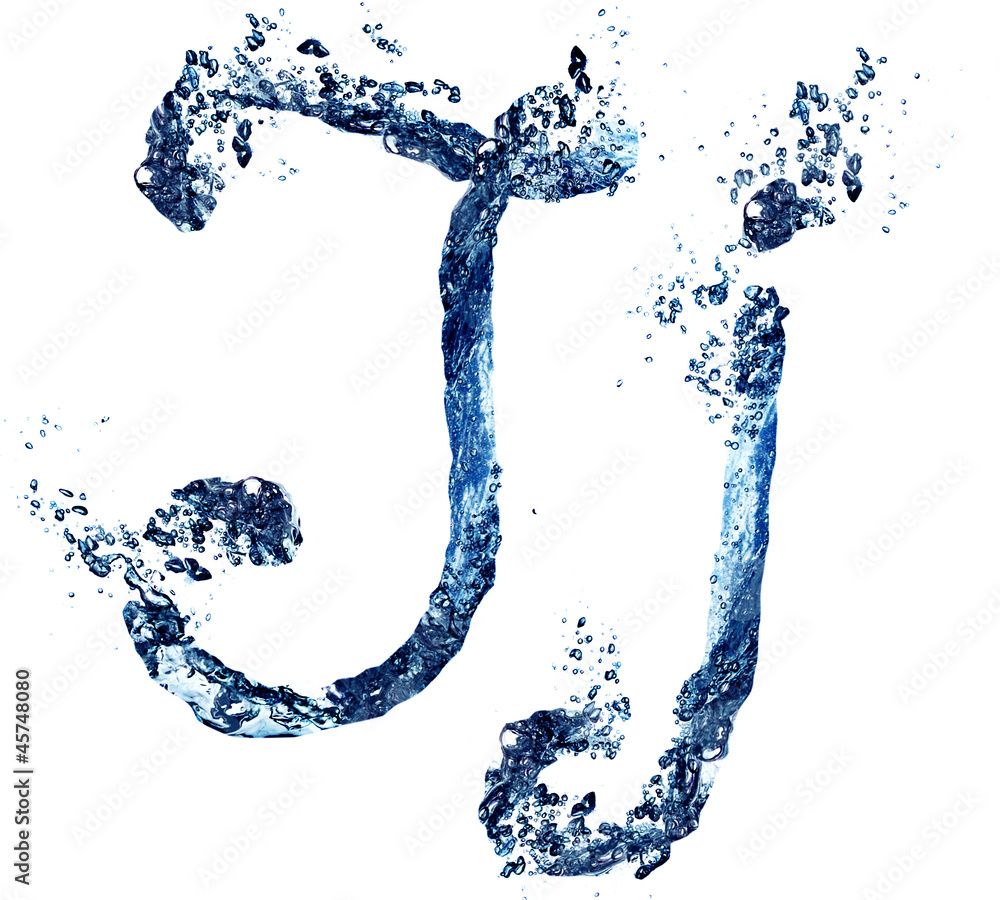 water symbol "J". water splash alphabet concept Stock Photo | Adobe Stock