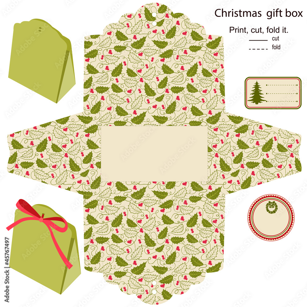 Gift box template Stock Vector | Adobe Stock