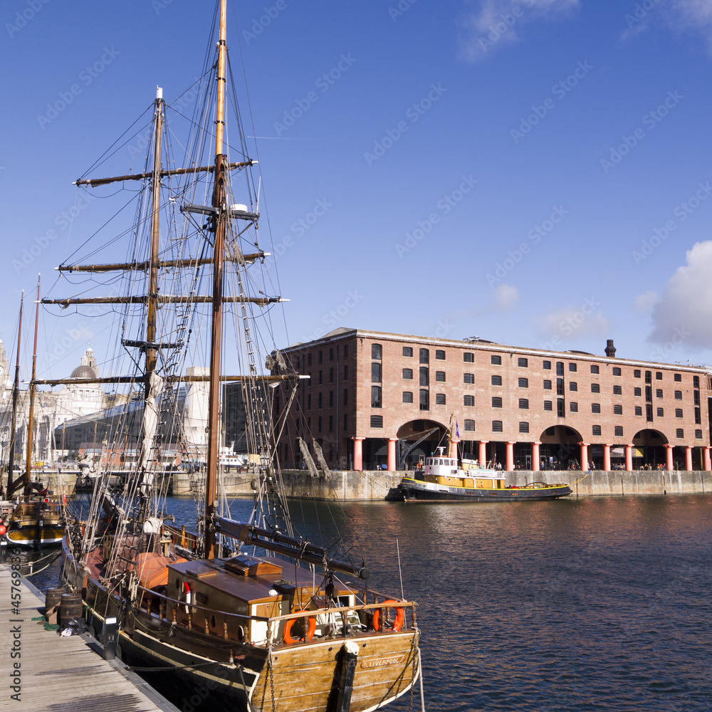 Buildings on the dockside in Liverpool England. Stock Photo | Adobe Stock