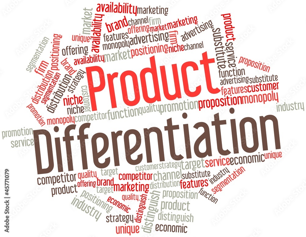 Word cloud for Product Differentiation Stock Illustration | Adobe Stock