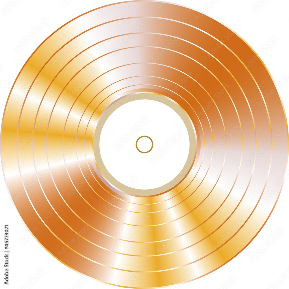 gold vinyl record isolated on white vector background Stock Vector ...